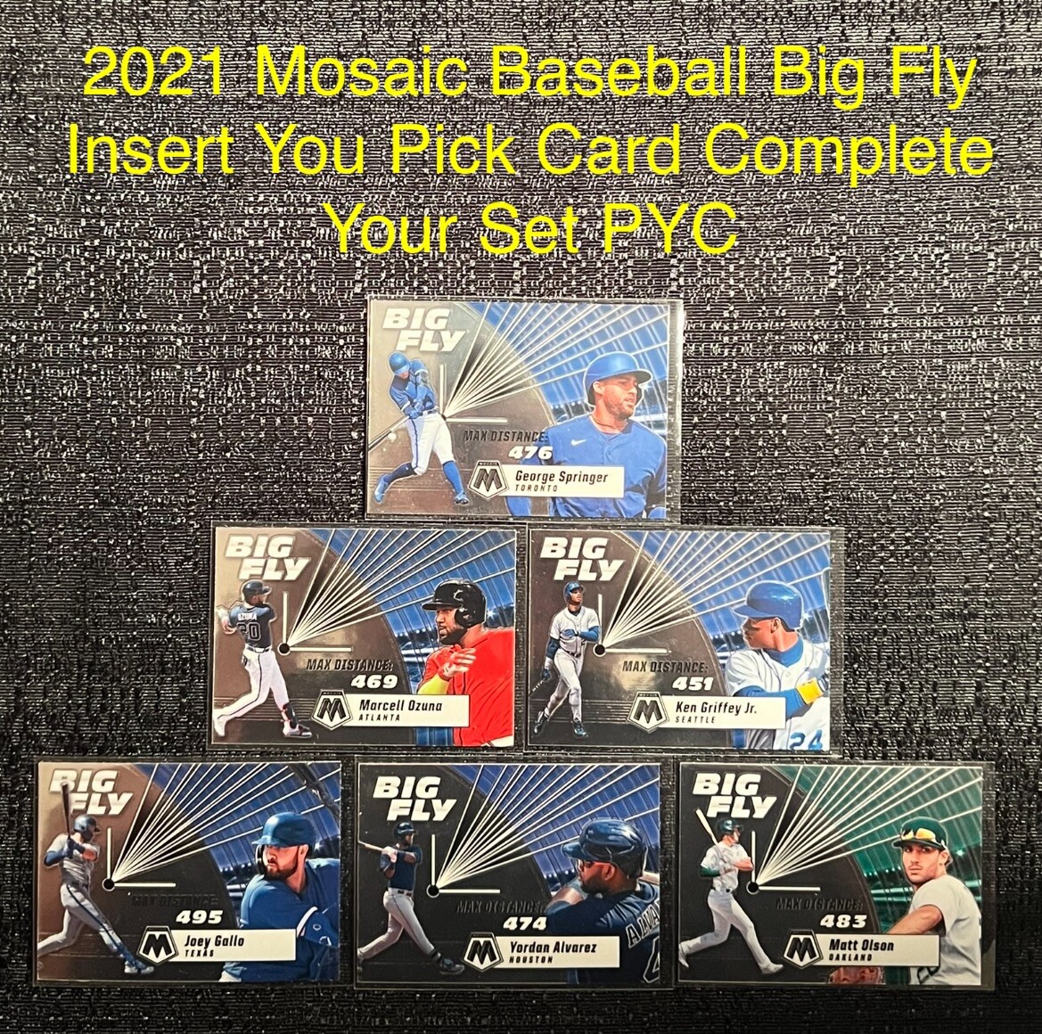 2021 Mosaic Baseball BIG FLY Insert You Pick Card Complete Your Set PYC ...