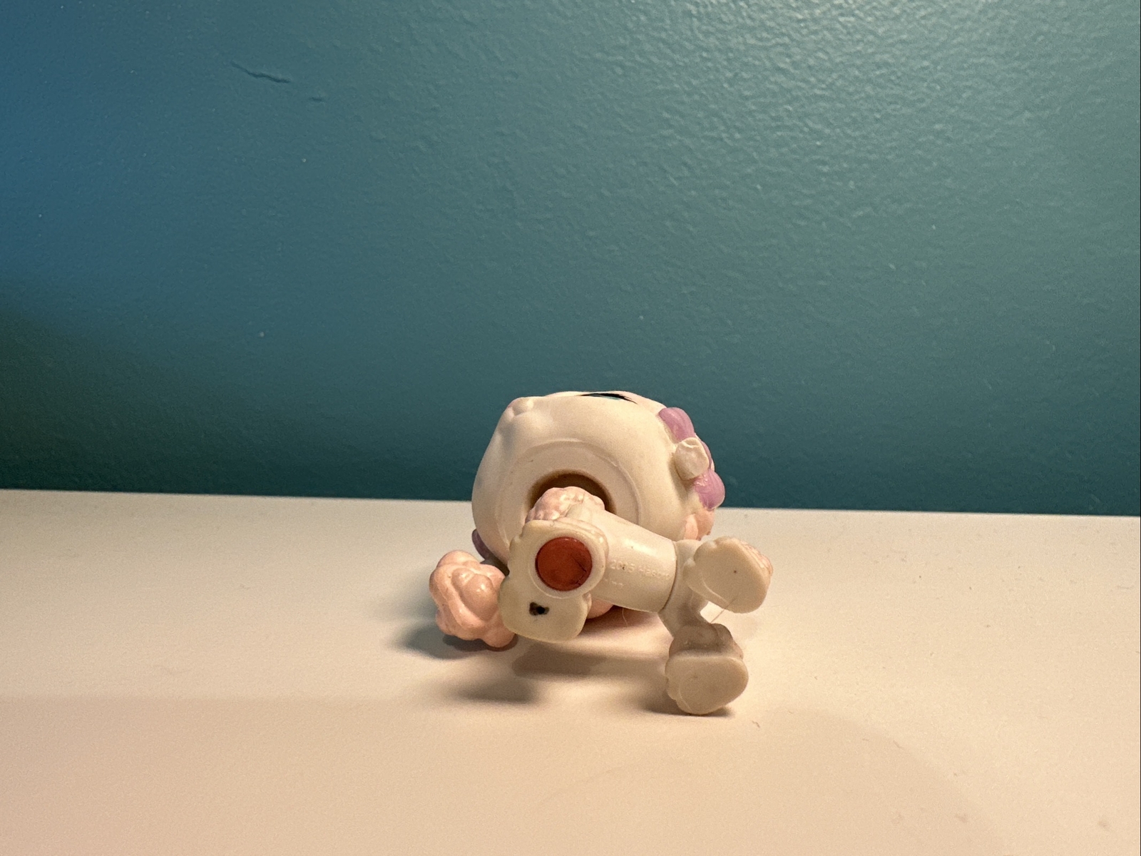 LITTLEST PET SHOP # 152 PALE PINK POODLE PURPLE BOWS RED MAGNET ...