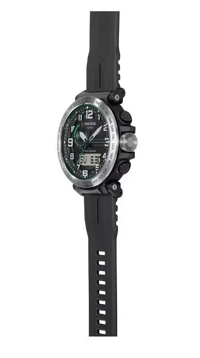 CASIO PRO TREK Solar Powered Altimeter Thermometer 52.5MM Watch PRG-601 ...