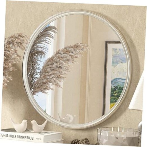 Mirror 18 inch Mirror Circle Mirror Modern 18"L x 18"W Brushed Nickel ...