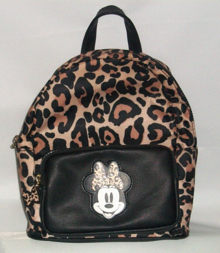 Disney Minnie Mouse Backpack Style Bag in Leopard Print / Black | eBay UK
