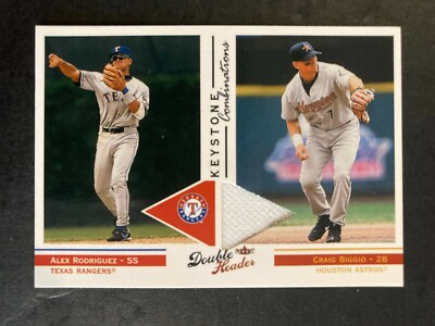 2003 Fleer Double Header Keystone Combos Mem. Baseball Card #9 ARod ...