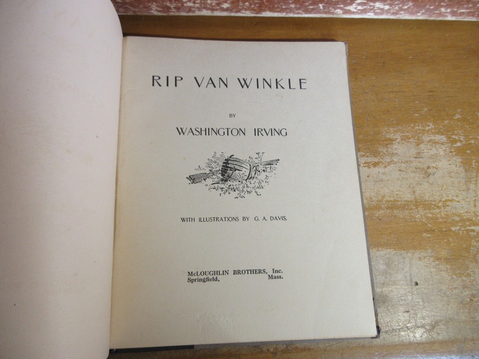 Old RIP VAN WINKLE Book WASHINGTON IRVING ANTIQUE CATSKILL MOUNTAIN ...