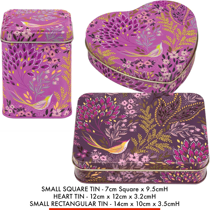 SARA MILLER METAL TIN BOX Accessory Home Keepsake Pill Storage Sweet ...