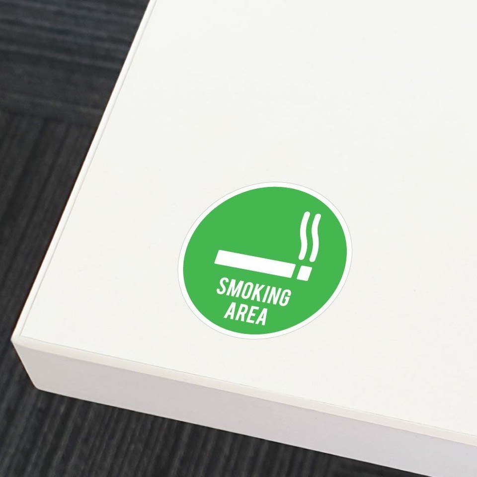 Smoking Area Sticker Decal Window Sign Graphic Bin Car Safety | eBay