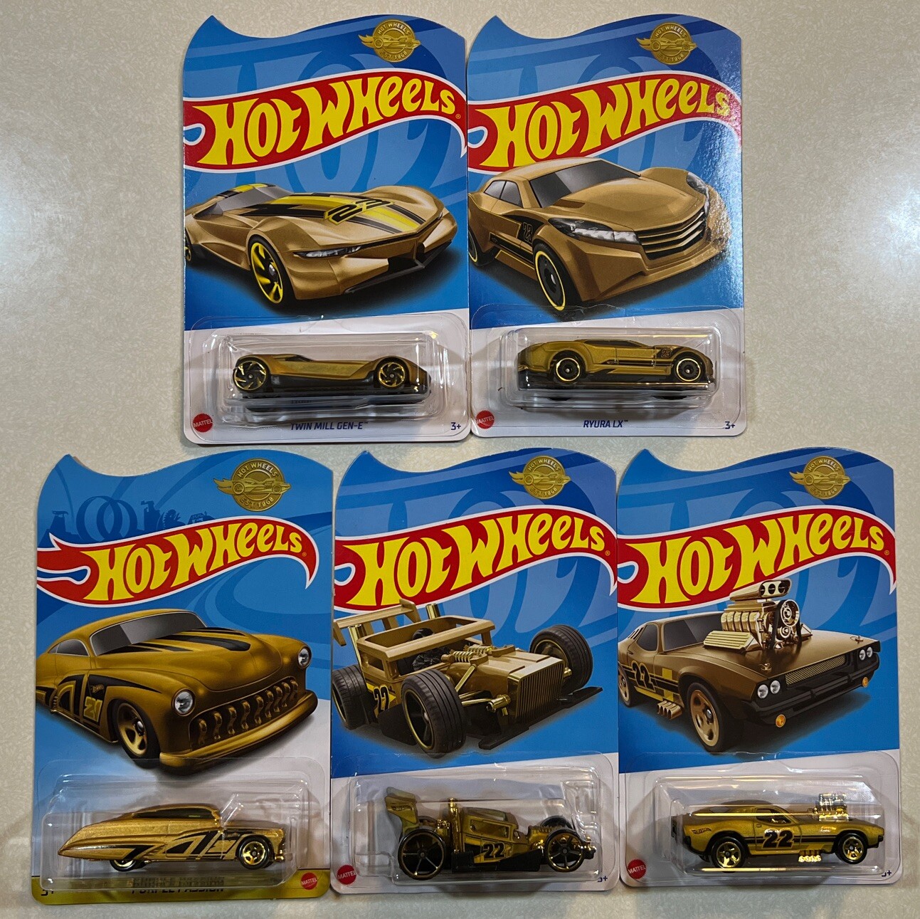 NEW 2023 Hot Wheels Gold Edition Exclusive DODGER,PASSION,RYURA LX LOT ...