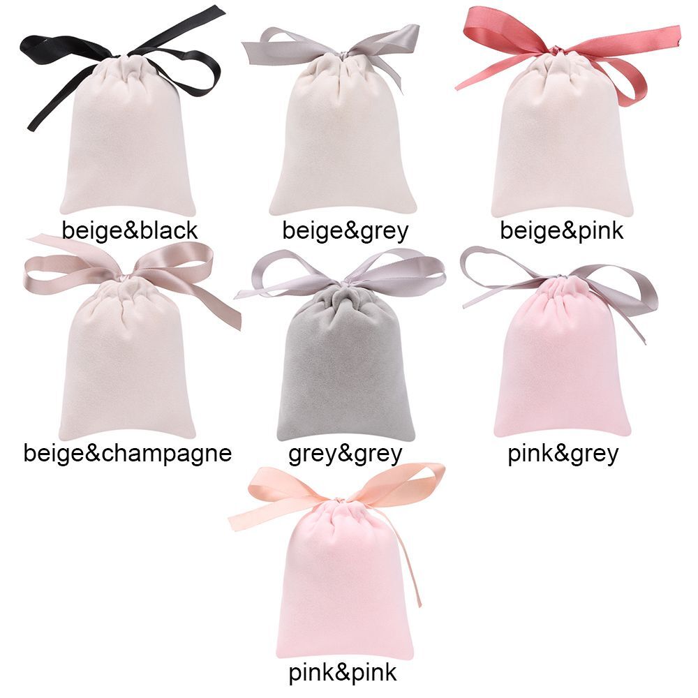 Storage Pouch Drawstring Pouches Jewelry Packaging Bag Ribbon Flannel ...