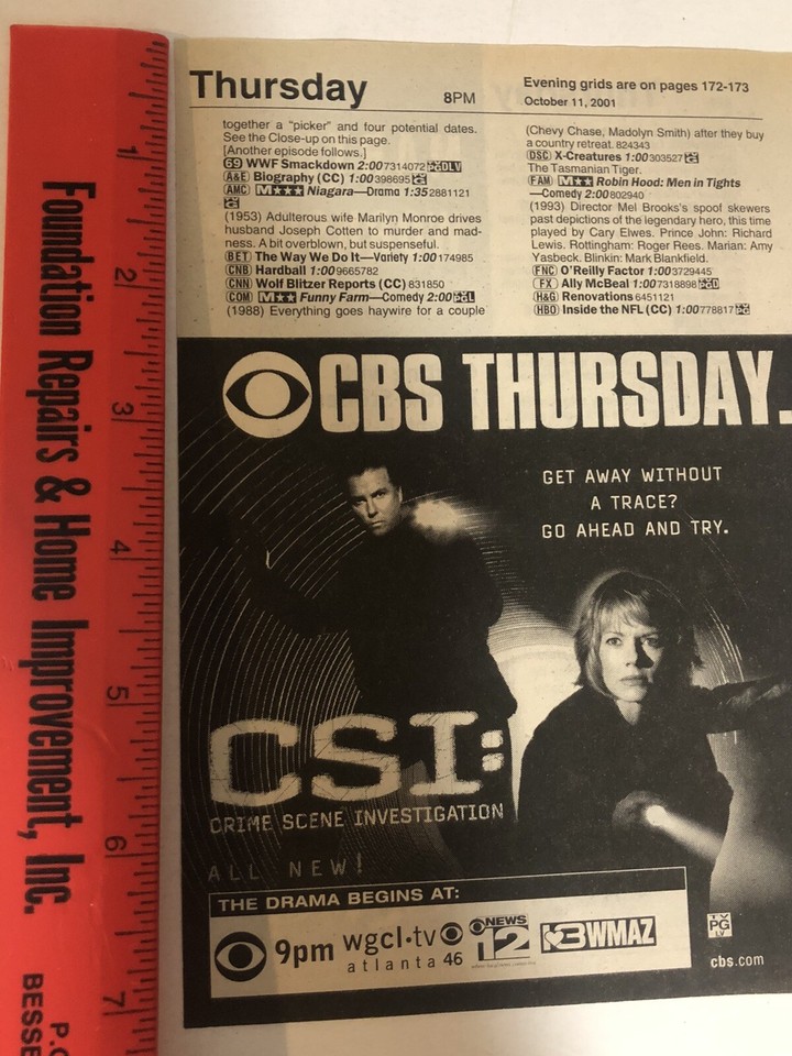 CSI Vintage Tv Guide Print Ad William Peterson Marg Helgenberger TPA23 ...