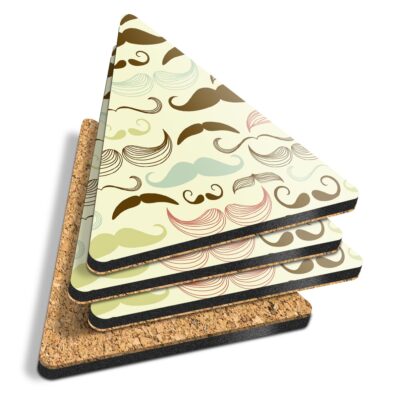 4x Triangle Coasters - Assorted Moustaches Barber #13096 | eBay UK