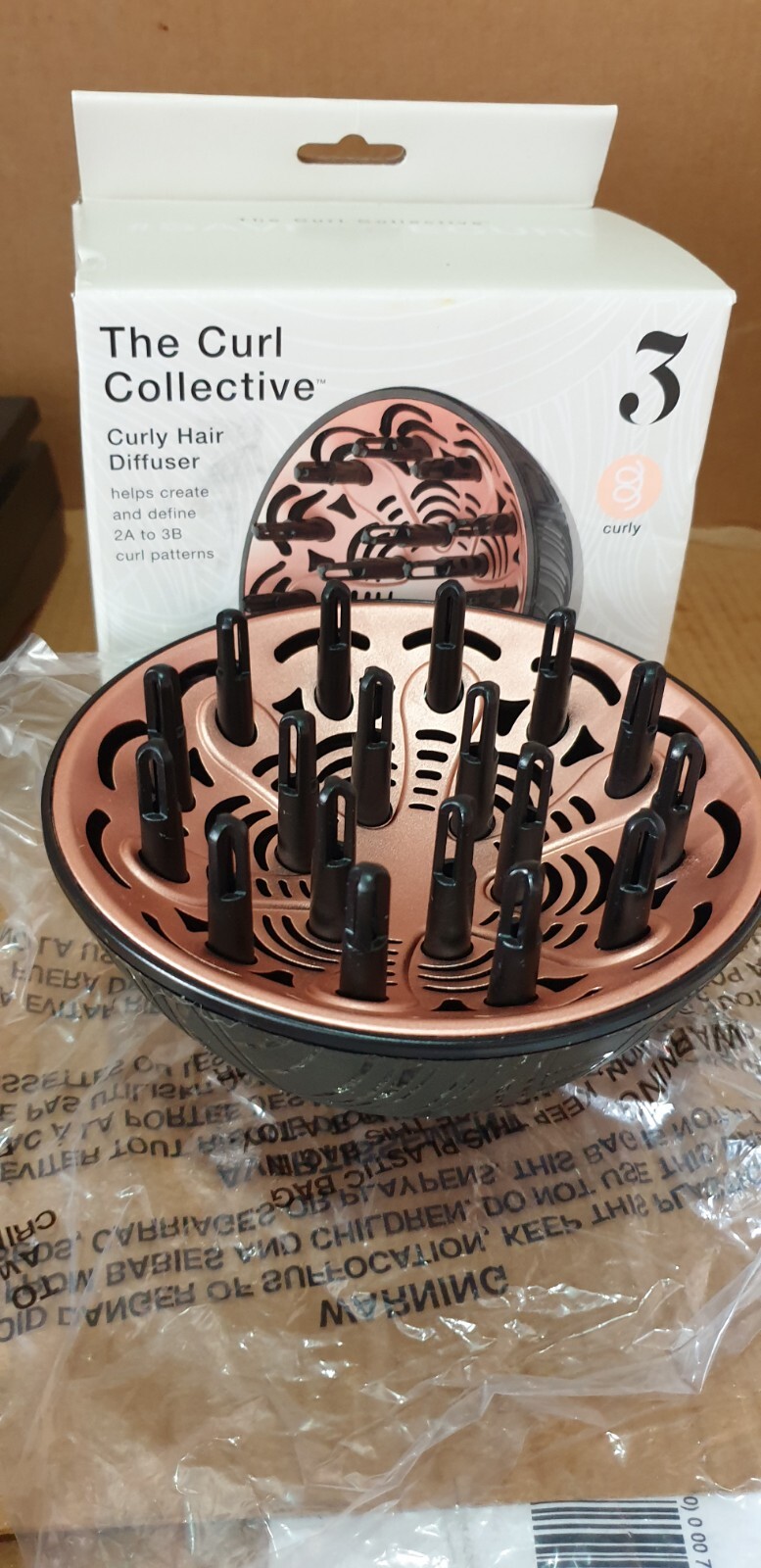 Conair The Curl Collective 3 Curly Hair Diffuser for 2A to 3B Curl ...