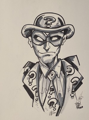 DC Comics Riddler Original Art Sketch by Buz Hasson 9x12 | eBay