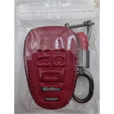 Vitodeco Red Genuine Leather 5 Button Key Fob Cover Case NWT Keychain ...