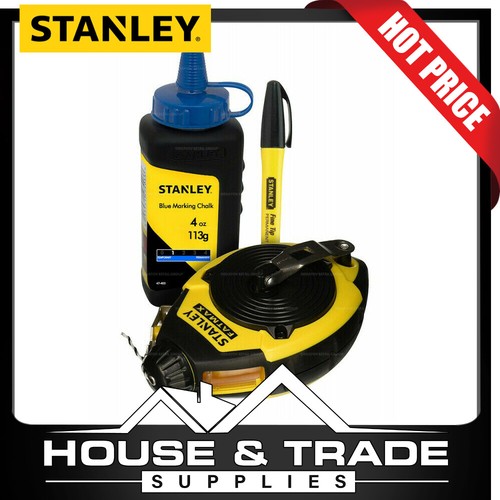 Stanley Chalk Line 30m Layout Set with Chalk and Marker 47-681 | eBay ...