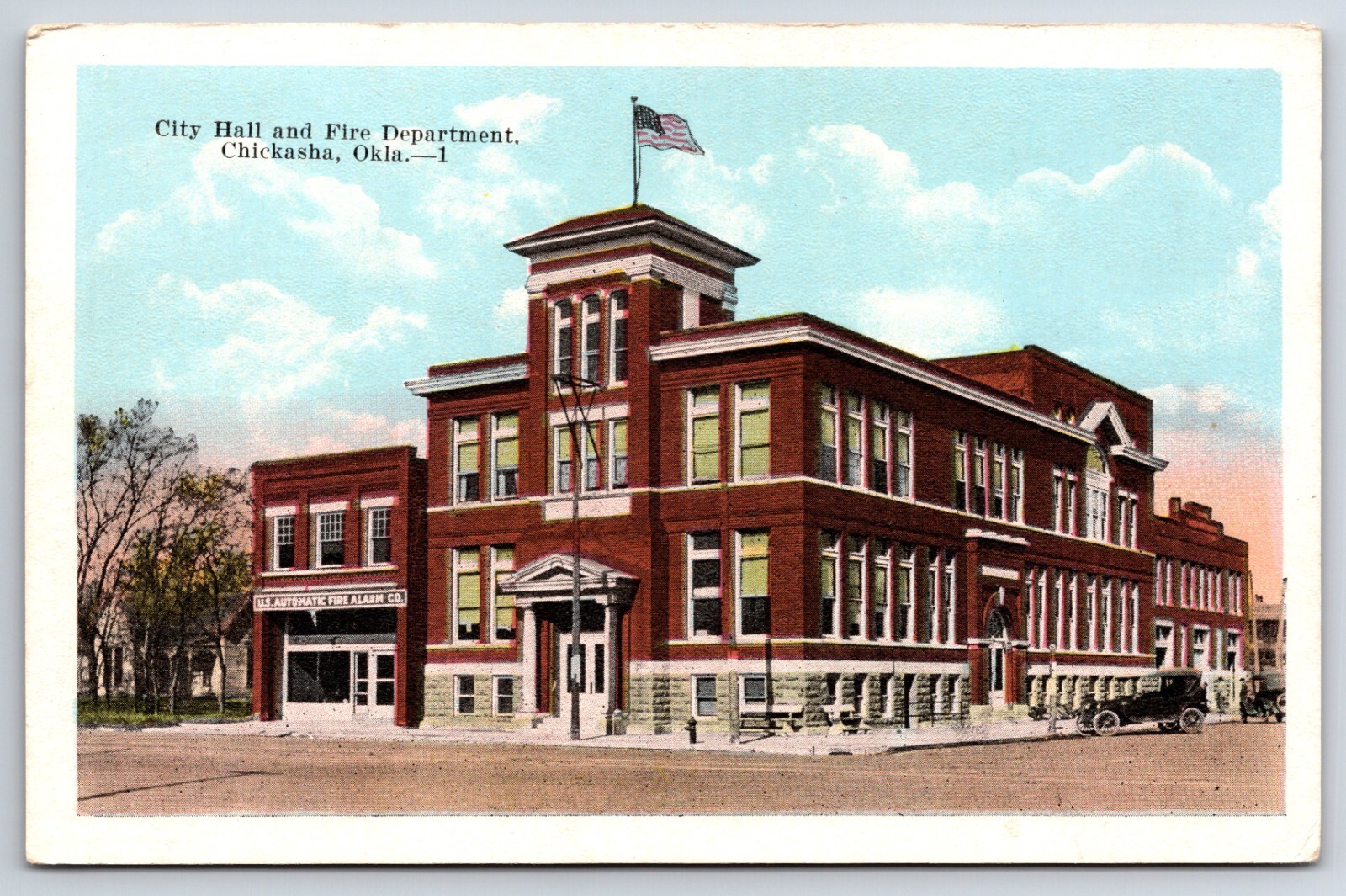 City Hall fire Department Chickasha Oklahoma Ok Vintage Postcard | eBay