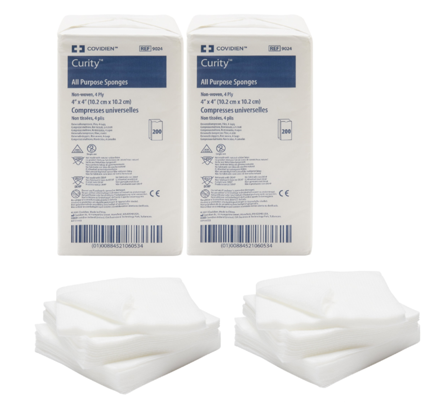 Nonwoven Sponge Curity 4 X 4 Inch 200 per Pack NonSterile 4-Ply Square ...