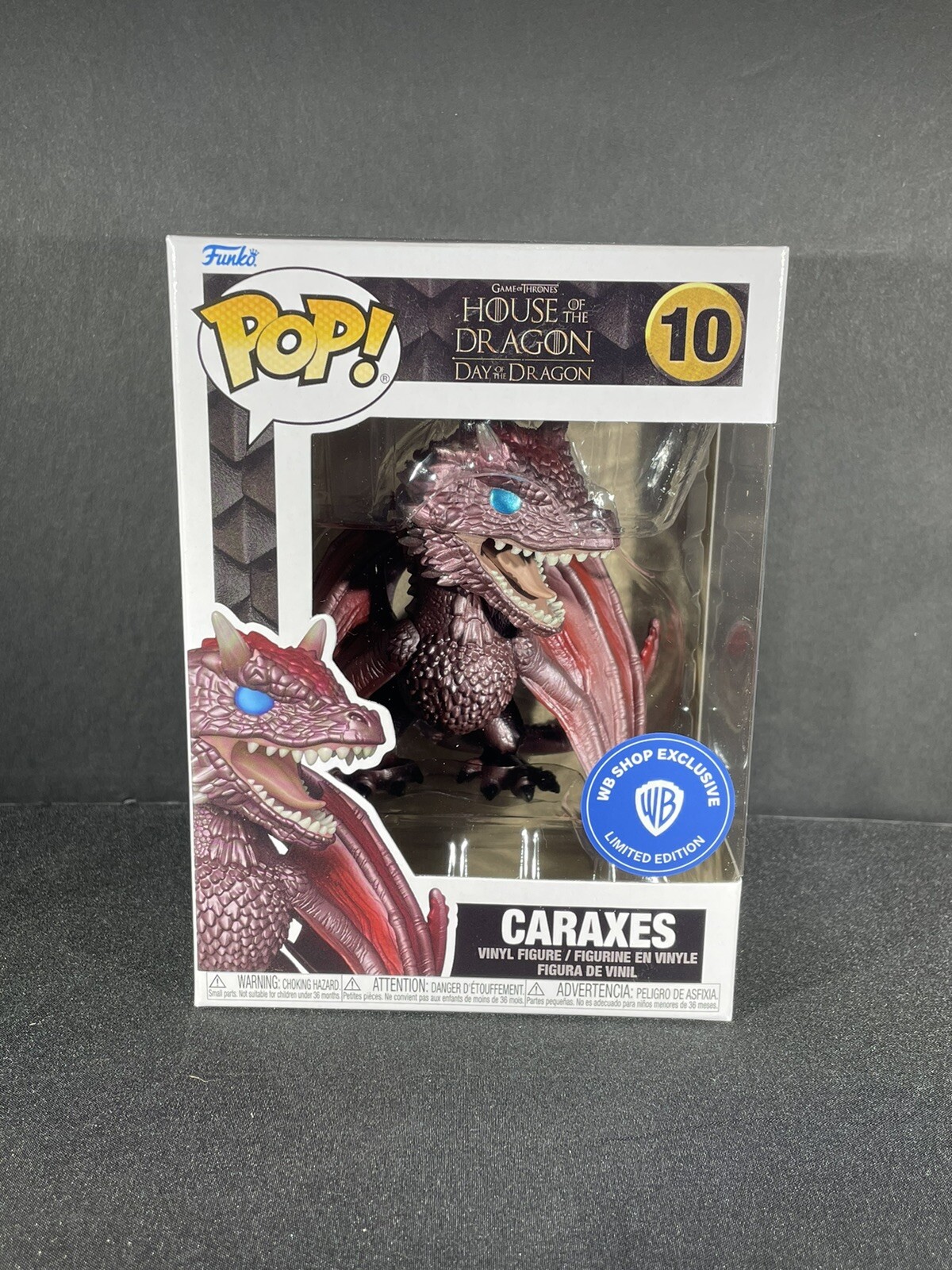 House of the Dragon Caraxes WB Metallic Exclusive Funko Pop Day of the ...
