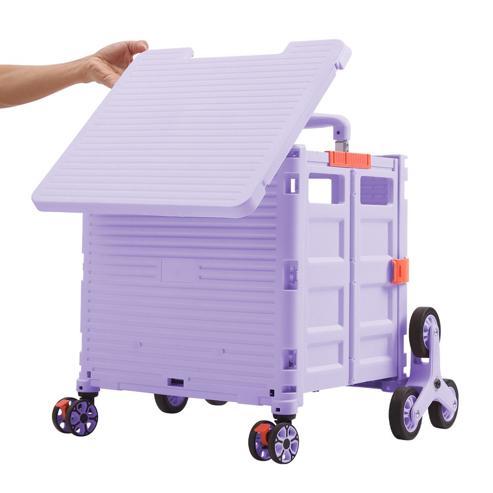 Foldable Trolley Crate Boot Cart Mobile Shopping Camping Picnic Storage ...