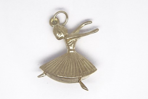 Dancer Charm / Pendant - 9ct Yellow Gold - 20x16mm | eBay