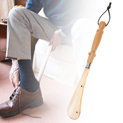 Wooden Shoe Horn Lightweight Shoe Dressing Aid for Office Disabled ...