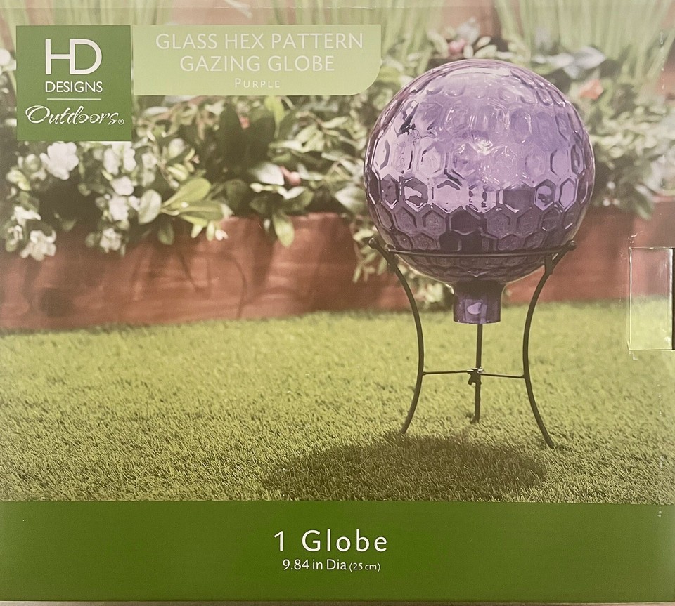 Gazing Ball 10" Gazing Globe Textured Glass Outdoor Yard Art Iridescent ...