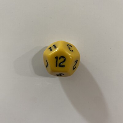 12 Sided Die Gold Yellow Dice Board Game Replacement Piece Part New! | eBay