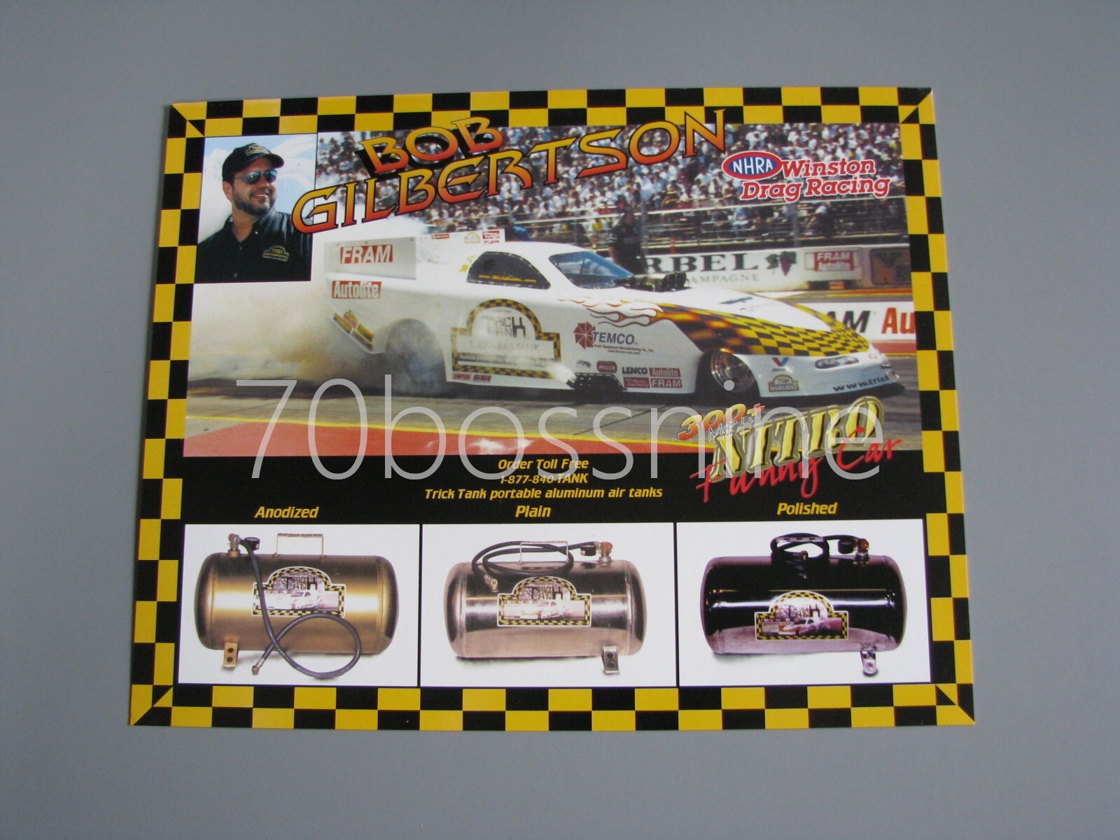 BOB GILBERTSON TRICK TANK FUNNY CAR 8X10 NHRA DRAG RACING HANDOUT | eBay