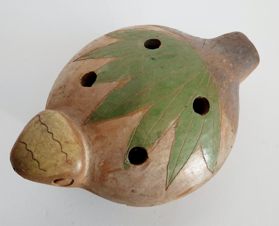 Aztec Style Ocarina Flute Art Pottery Turtle Mayan Whistle | eBay
