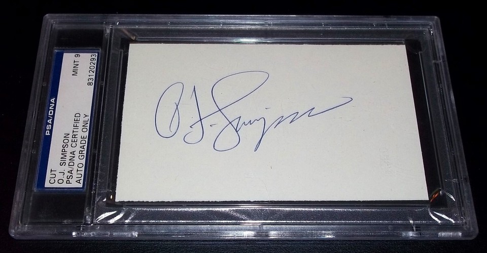 PSA DNA 9 Autograph OJ Simpson Auto O.J. Simpson Signed Acrylic Case ...