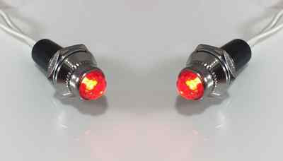 Pair Red Pilot Dash Indicator Warning Lights 12V - Vintage Classic Hot ...