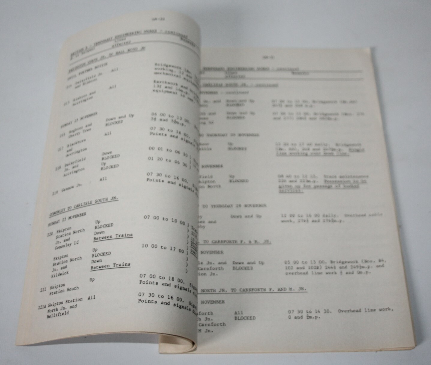 British Rail, Eastern Region - Weekly Operating Notice - November 1984 ...