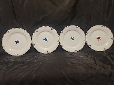 Pier 1 Celebration 7.5" Star Plates Set Of 4 Each Has Different Color ...
