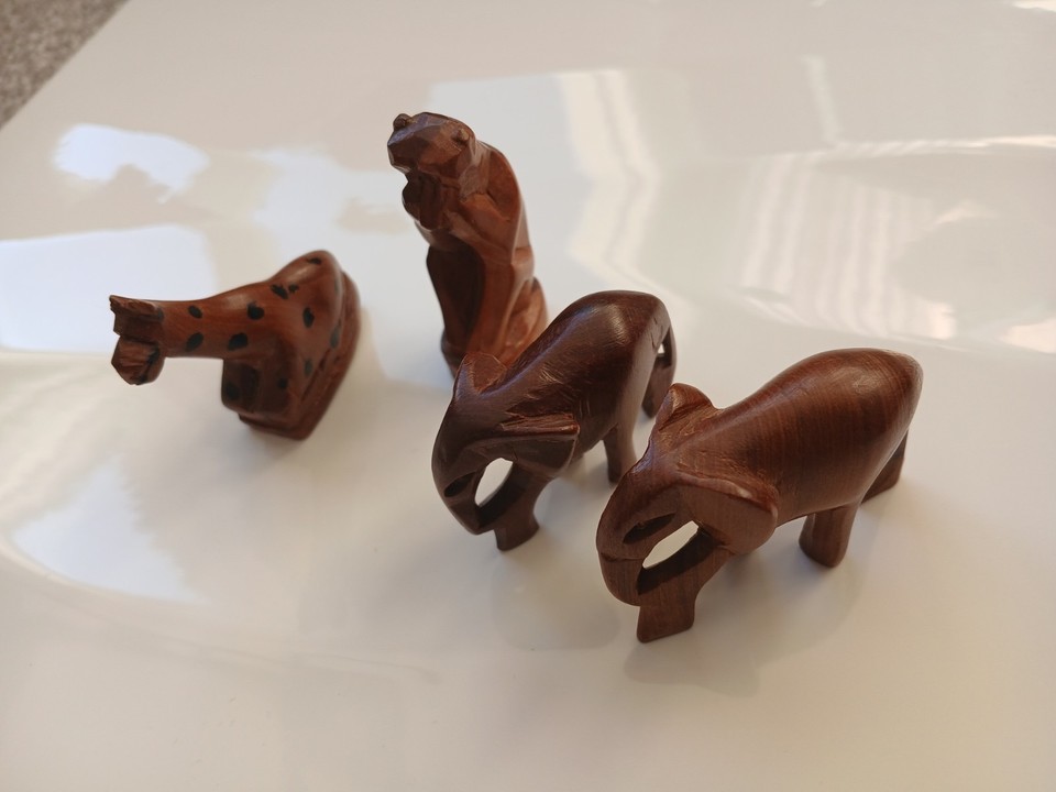 Carved Wooden Animals. X 9. Excellent Condition. | eBay UK