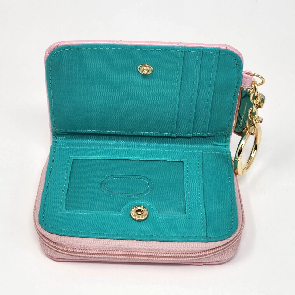 NEW 2022 MATTEL POLLY POCKET PINK + GOLD QUILTED COMPACT ZIPPER WALLET ...