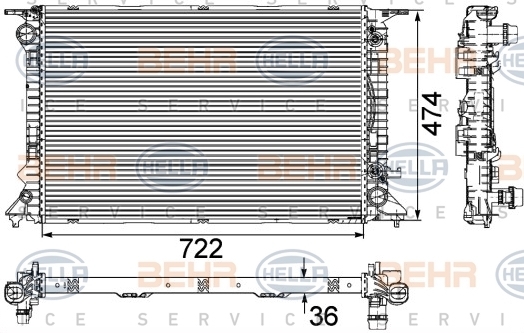 Radiator fits Audi A4 B8 A5 A6 C7 A7 2.7TDi 8K0121251AA 8K0121251Q ...