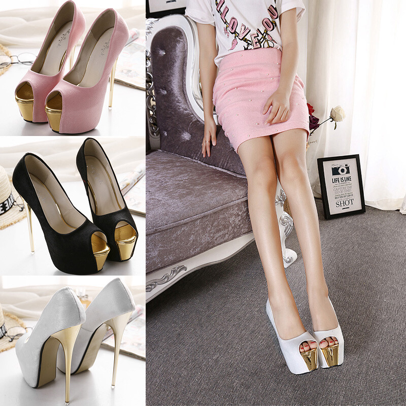 Drag Queen Peep Toe Pumps Platform Heels Mens Crossdresser Women Shoes ...
