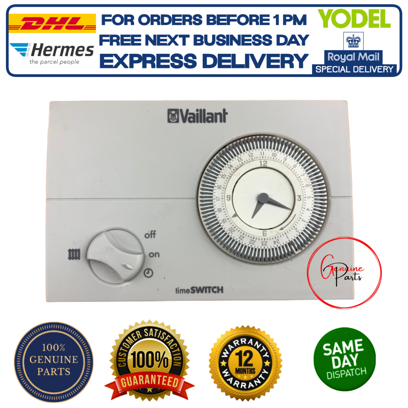 VAILLANT TIME SWITCH 130 24HR MECHANICAL ANALOGUE TIMER CLOCK 306759 ...
