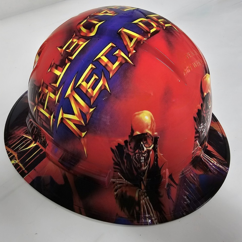 full brim hard hat custom hydro dipped IN MEGADETH PEACE SELLS BUT WHOS ...