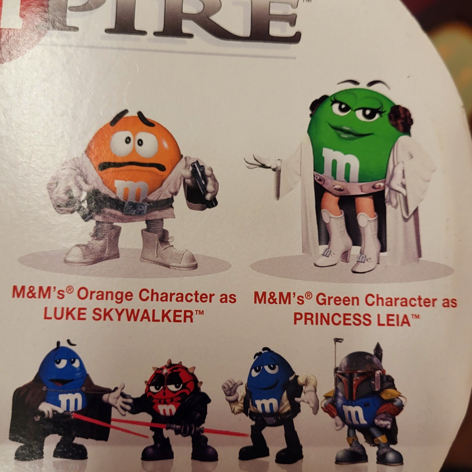 Star Wars M & M Chocolate Mpire Figure Set of 5 including 2 Collector's ...