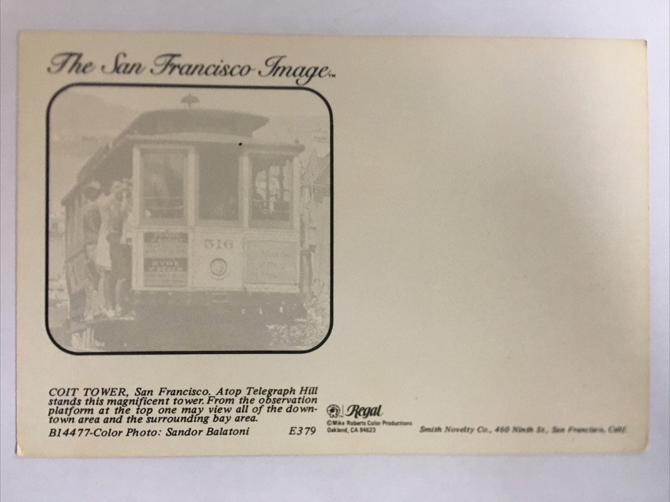 Coit Tower San Francisco California Postcard | eBay