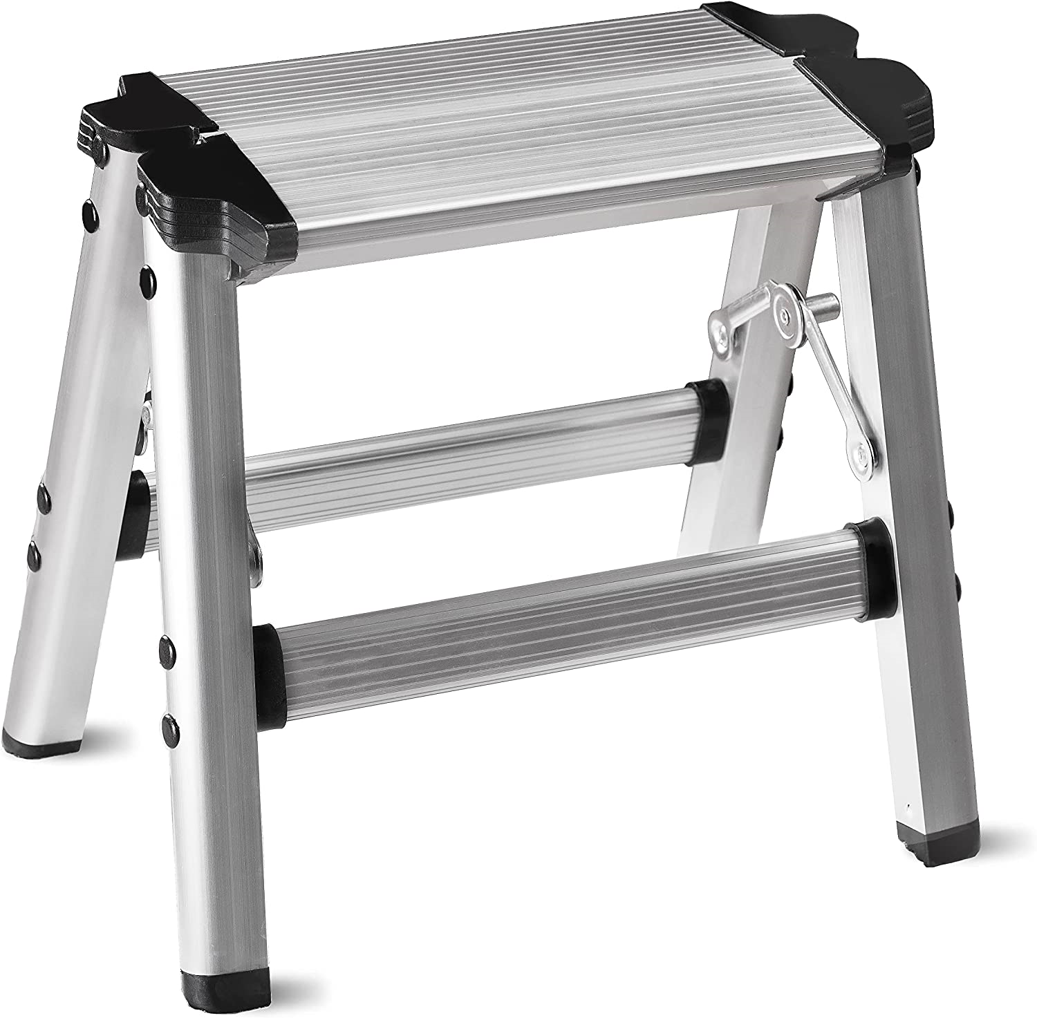 Folding One Step Stool - Small Aluminum 1 Step Ladder 330lbs Capacity ...