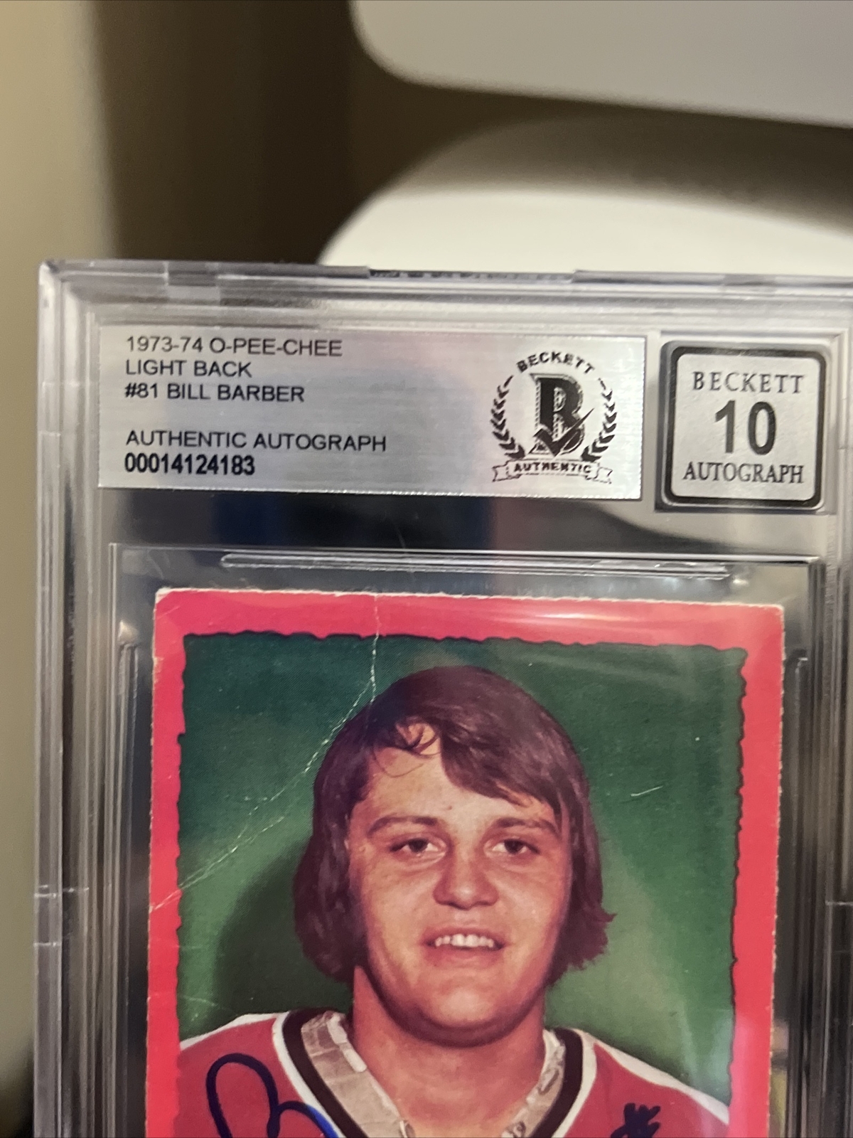 BILL BARBER SIGNED 1973-74 O-Pee-Chee FLYERS ROOKIE CARD BECKETT AUTO ...