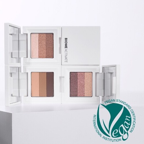 BIOME ACTIVATE Triple Eye Shadow 1.9g VEGAN Eyes Makeup Pressed Powder ...