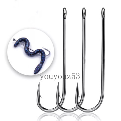 50pcs Aberdeen Hooks Long Shank Light Wire Fishing Hook Live Bait Hook ...