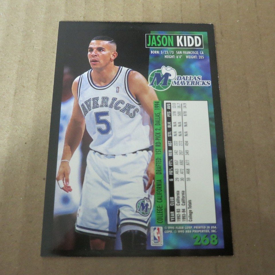 Jason Kidd RC 1994-95 Fleer #268 Dallas Mavericks U Cal' | eBay