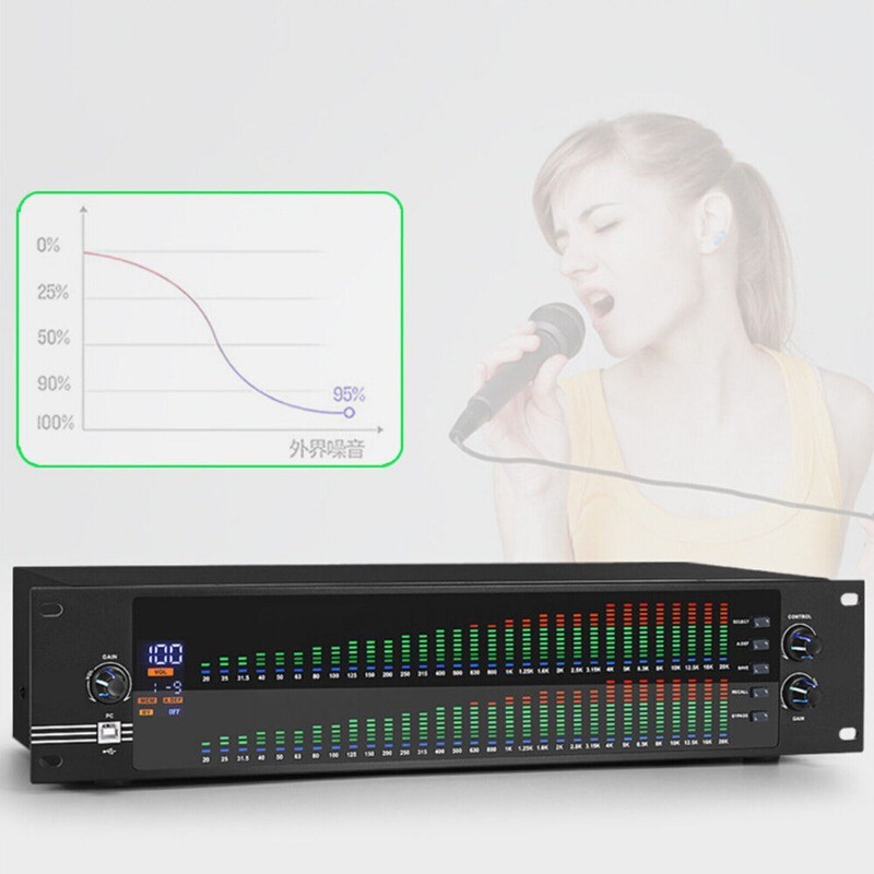 EQ-323 Dual 31-band Graphic Equalizer Spectrum Digital Equalizer for ...