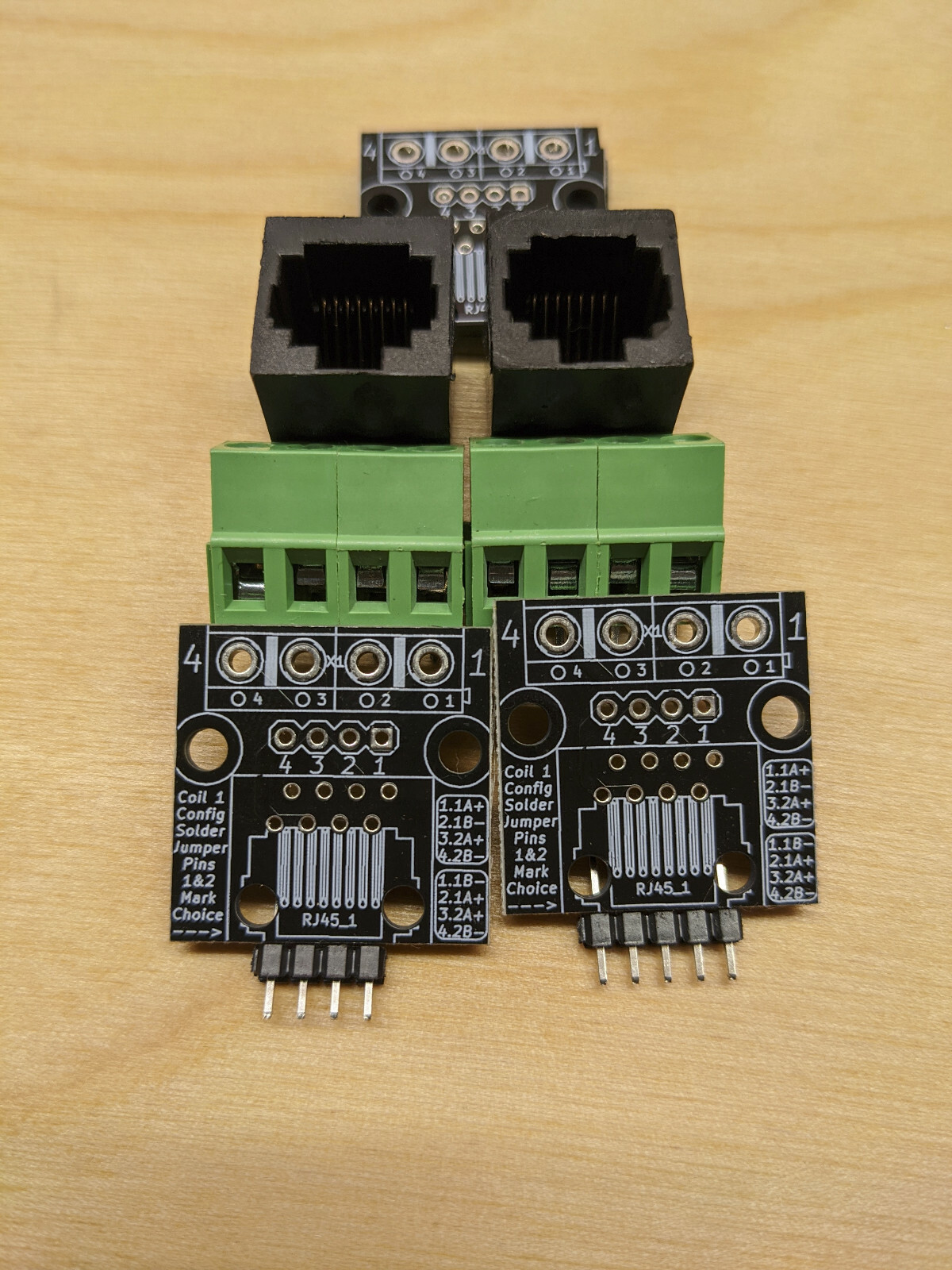 Black PCB Breakout Boards RJ45 Ethernet 4-Wire/Stepper Motor Wiring ...