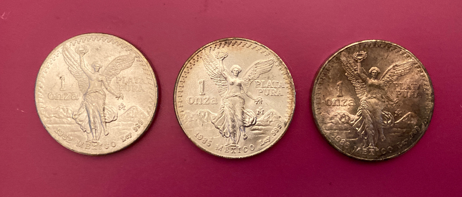 1982.1985,1986 Mexico Silver Libertad 3 Coins Lot Mint Luster UNC. | eBay