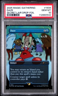 2025 MTG SECRET LAIR X SPONGEBOB SQUAREPANTS DAZE FOIL PSA 10 GEM MINT ...