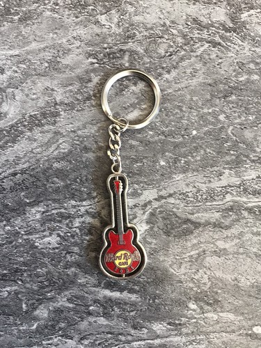 Hard Rock Cafe Rome Guitar Spinner Keychain. Red. | eBay