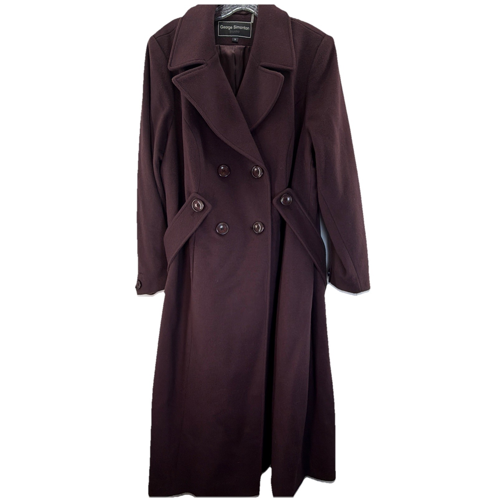 NEW! George Simonton Studio Long Coat Wool Plus 1X 🍆 Burgundy, Purple ...